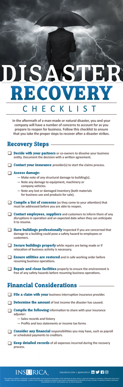 Disaster Recovery Checklist for Businesses - INSURICA